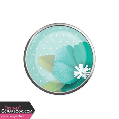 Through Thick & Thin - Teal Flower Brad 01 graphic by Janet Kemp | DigitalScrapbook.com Digital ...