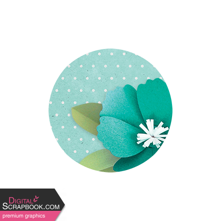 Through Thick & Thin - Teal Flower Dot 01 graphic by Janet Kemp | DigitalScrapbook.com Digital ...