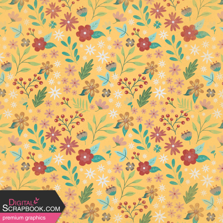 Through Thick & Thin – Yellow Floral Paper graphic by Janet Kemp | DigitalScrapbook.com Digital ...