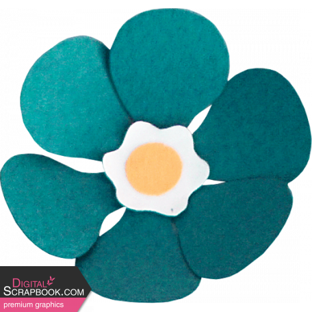Through Thick & Thin – Teal Flower 02 graphic by Janet Kemp | DigitalScrapbook.com Digital ...