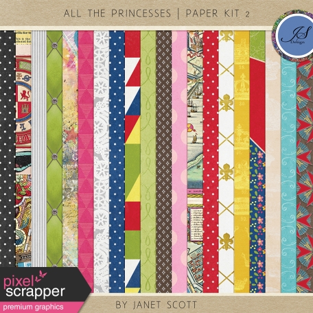 All the Princesses - Paper Kit 2 by Janet Kemp graphics kit | DigitalScrapbook.com Digital ...