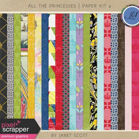 All the Princesses - Paper Kit 4 by Janet Kemp graphics kit | DigitalScrapbook.com Digital ...