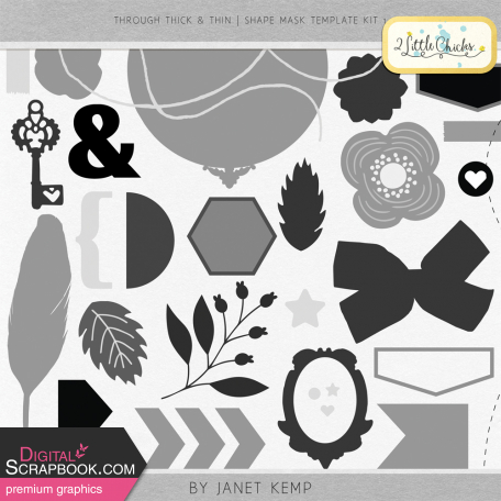 Through Thick & Thin - Shape Mask Template Kit 1 by Janet Kemp graphics kit | DigitalScrapbook ...